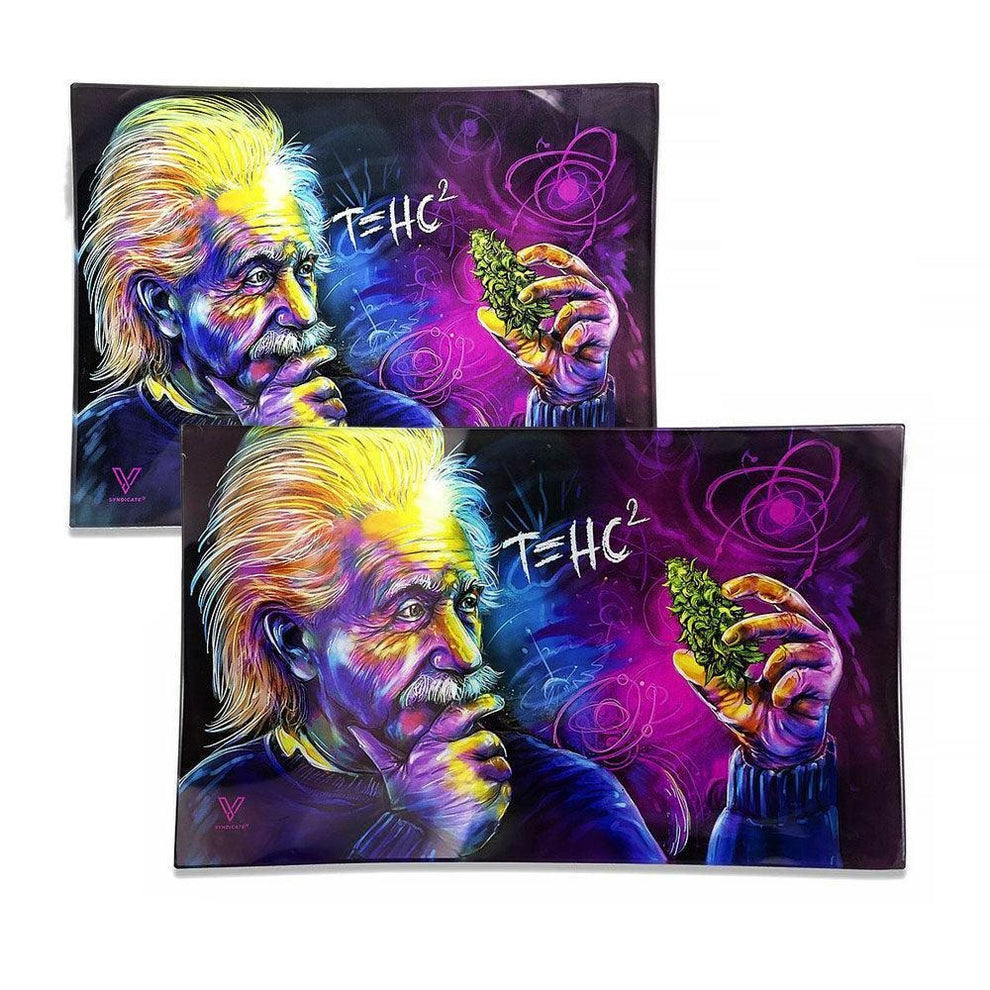 V Syndicate THC Classic Albert Einstein Glass Rolling Tray (Medium ...